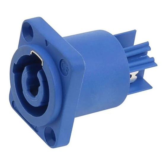 Speakon Fêmea Powercon Quadrado para Painel Azul - SOLUCAO - Plug Fêmea ...