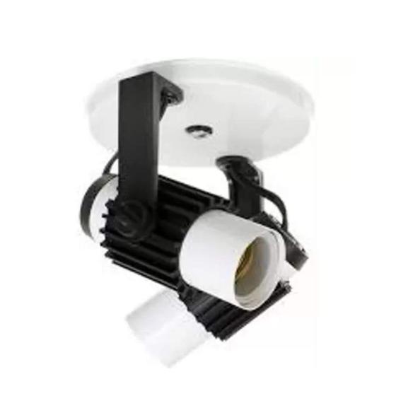 Spot B2 Simples Aletado Para 2x E27 Led Bulbo Branco C/ Preto - Bivolt ...