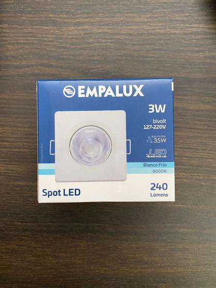 Spot de embutir led 3w luz branco frio bivolt quadrado empalux - Spot ...