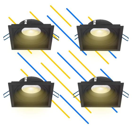 Spot De Embutir Orientável Preto Il 4706 Interlight 4 Unidades - Spot ...
