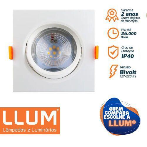 Spot Embutir EASY LED 7w Quadrado Branco Frio 6500K Bronzearte LluM - Spot - Magazine Luiza