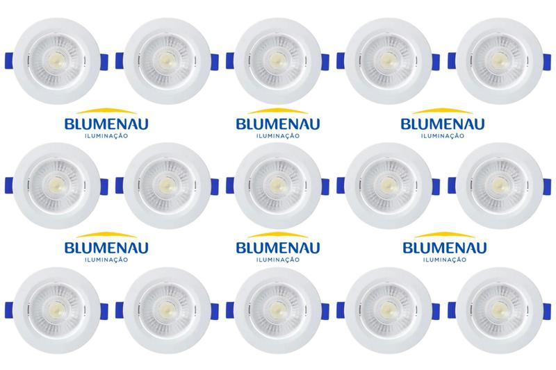 Spot Led 6W Croica Embutir Redondo Slim Direc Bivolt 3000K Branco Quente Blumenau Kit 15Unid ...