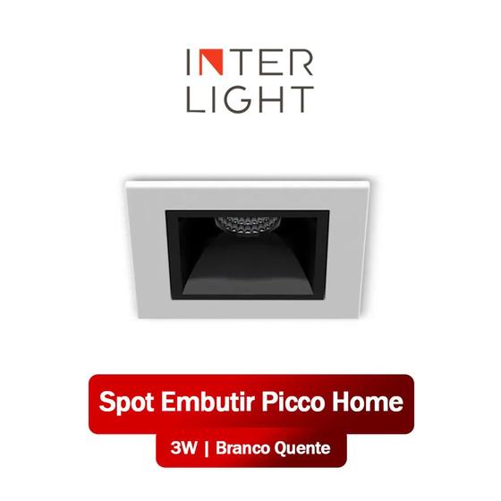 Spot Led Embutir Picco Home Branco 3w 34 Branco Quente 2700K Interlight ...