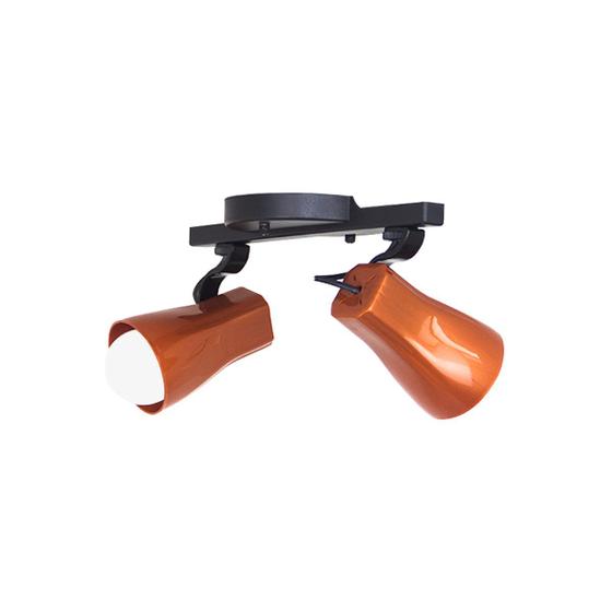 Spot Trilho Triplo Alpha 3 Sobrepor E27 Preto Com Cobre - SET ...