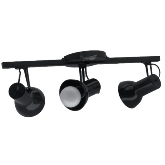 Spot Trilho Triplo Preto - 1123-S - INDUPLAS - Spot - Magazine Luiza