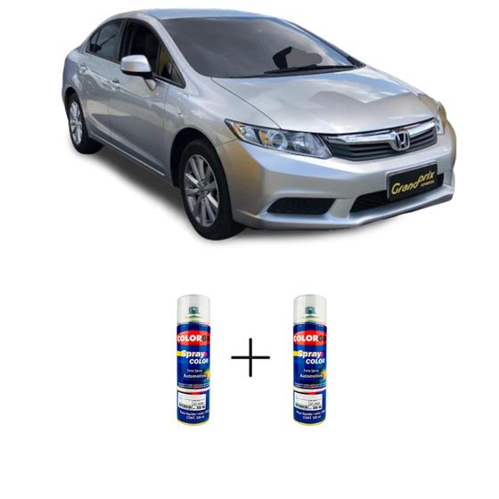 Spray automotivo prata global met - nh700m honda + spray verniz 300ml ...