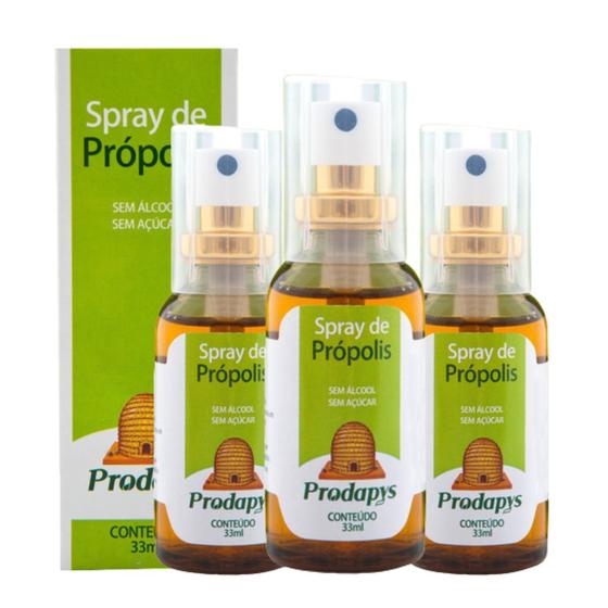 Spray de Própolis sem Alcool sem Açúcar 33ml Kit com 3 - Prodapys ...