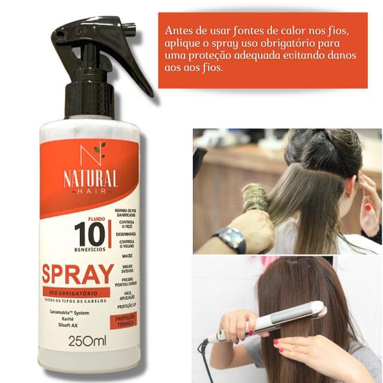 Spray Finalizador Protetor Térmico Uso Obrigatório 250ml Natural Hair 10 benefícios em 1 ...
