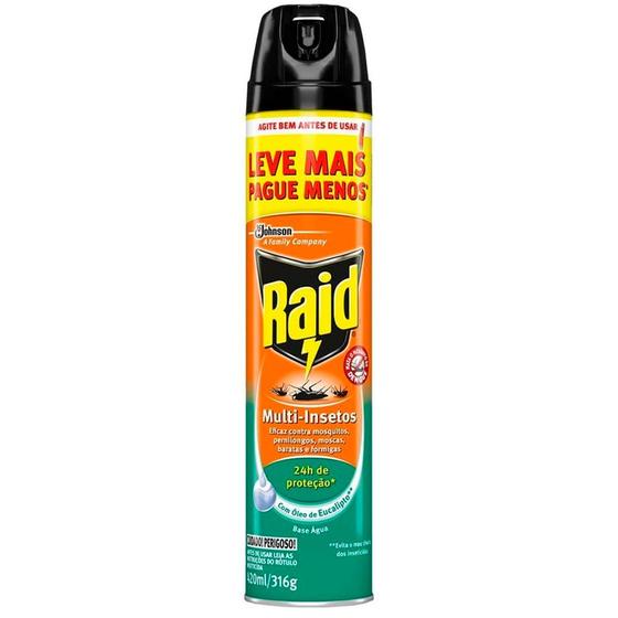 Spray Inseticida Raid Multi Insetos Eucalipto 420ml - Inseticidas ...