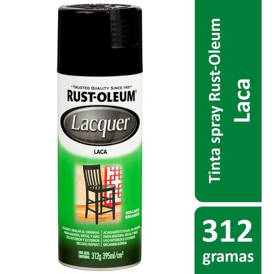 Spray Laca Preto Brilhante, Madeira, Metal, Concreto, Cerâmica - Rust Oleum - Tinta Spray para ...