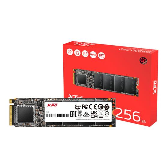 SSD 256GB XPG SX6000 Pro, M.2 2280, PCIe Gen3x4, Leitura/Grav. 2100 ...