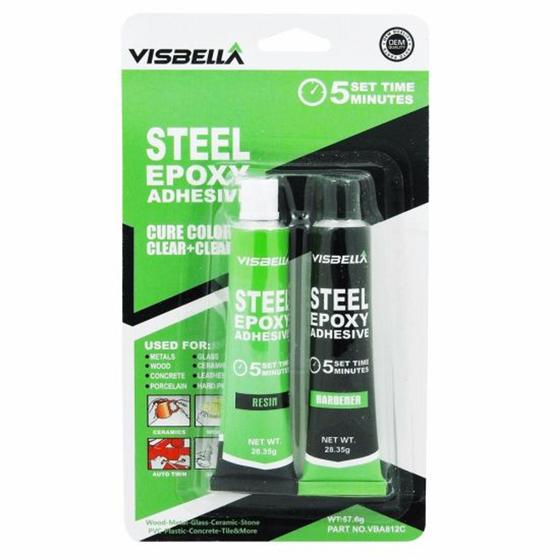 Steel Epoxy (clear + clear)-Cola Epoxy P/ Metal, Madeira, Plastico e ...