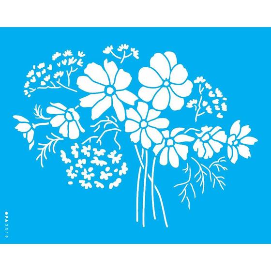 Stencil Opa 20 x 25 cm - Flor de Cosmos - 3319 - Opa Criando Arte ...