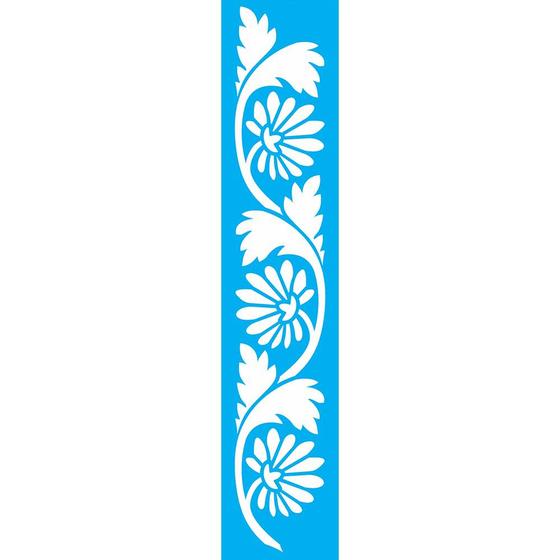 Stencil Opa 6 X 30 cm - Folhas e Flor Leque - 2614 - Opa criando arte ...