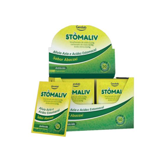 Stomaliv Antiácido Alivia Azia e Acidez Estomacal 50 Sachês de 5g Pó ...