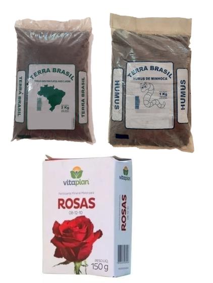 Substrato para Rosas Roseiras Húmus + Terra + Adubo NPK 8 12 10 - TERRA ...