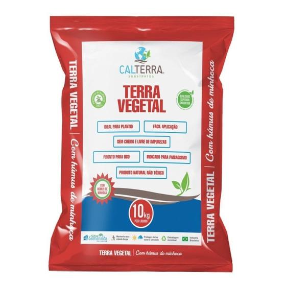 Substrato Terra Vegetal Adubada com Humus de Minhoca 10kg - Calterra ...