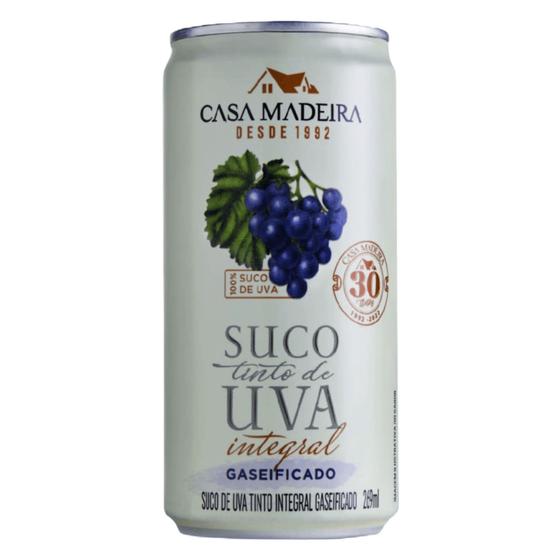 Suco de Uva Tinto Integral Gaseificado Lata Casa Madeira 269ml - Suco ...