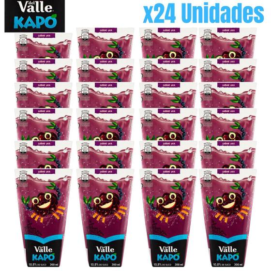 Suco Kapo Del Valle Uva Caixinha C/24 Unidades Lanche Kids - Suco ...