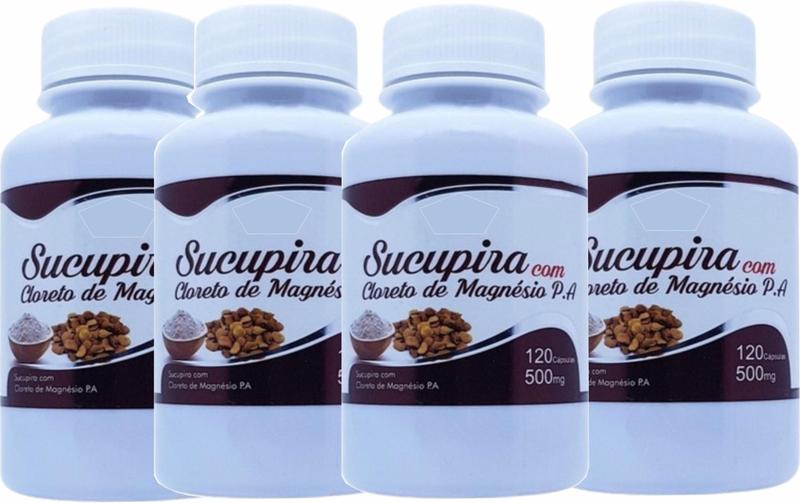 Sucupira Cloreto Magnésio Pa 4 frascos x 120 Cápsulas 500mg 480 capsulas - NS SUPLEMENTOS ...