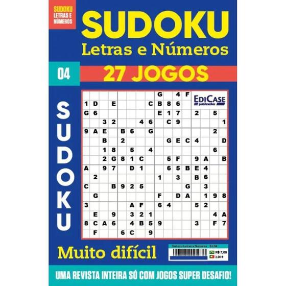 Sudoku Letras e Números 27 Jogos Edição 04 - Edi Case - Editora Case ...