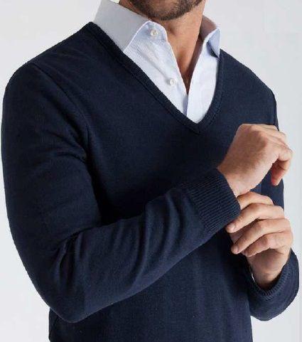 Suéter Liso Gola V Básico Masculino - VIA STAR - Suéter Masculino ...