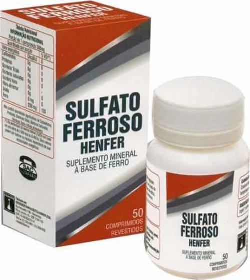 Sulfato Ferroso 200Mg 40Mg Ferro 50Comprimidos Henfer - Cálcio ...