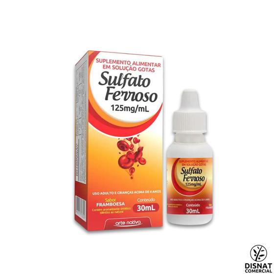 Sulfato Ferroso Gotas 30ml 125mg/ml Arte Nativa (302) - Vitaminas e Minerais - Magazine Luiza