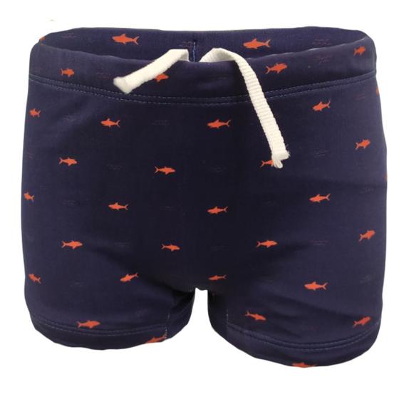 Sunga Boxer Infantil Natação Listras Azul Marinho Tubarão Tutuba ...
