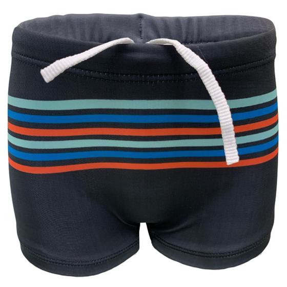 Sunga Infantil Boxer Preta Listrada Natação Praia Piscina Proteção ...