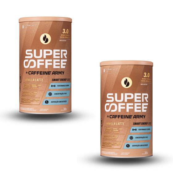 Super Coffee 3.0 760g (380g+380g) Vanilla Latte - Caffeine Army - Cafeína - Magazine Luiza