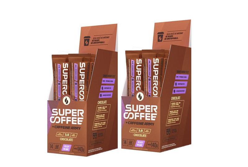 Super Coffee 3.0 To Go 28 sachês (14+14) Chocolate - Caffeine Army ...