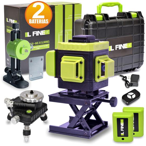 Super Nível Laser Verde Profissional 4d 16 +Suporte - LFine - Nível a Laser - Magazine Luiza