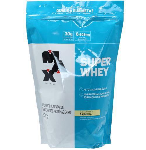 Super Whey Suplemento Proteina Baunilha Max Titanium 900g - Whey Protein - Magazine Luiza