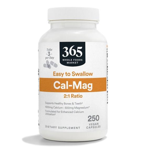 Suplemento 365 da Whole Foods Market Cal-Mag na proporção 2:1 250 ...