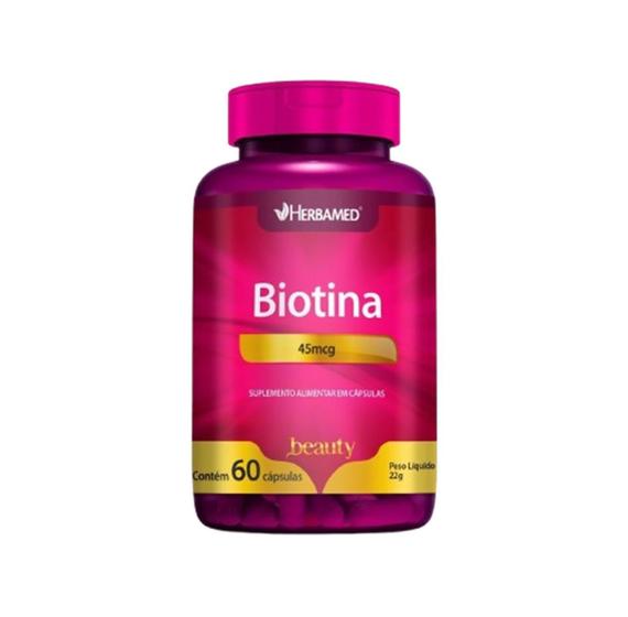 Suplemento Alimentar Biotina 45mcg C/60 Cáps - Herbamed - Vitaminas A-Z ...