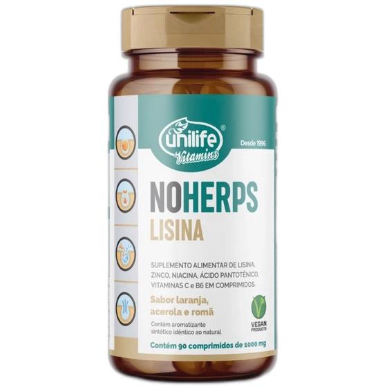 Suplemento Alimentar de Lisina NOHERPS 90 Comp. de 1000mg - Unilife ...