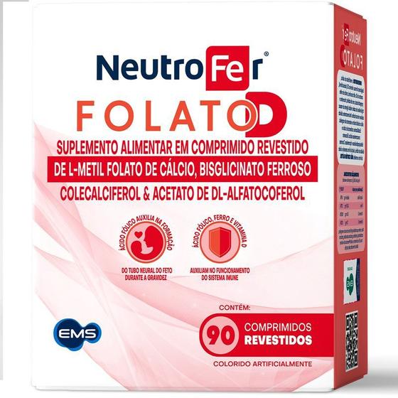 Suplemento Alimentar Gestantes Neutrofer Folato D - 90 Cápsulas ...