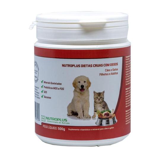 Suplemento Alimentar Nutroplus Com Ossos Cães E Gatos 500G - Vitaminas ...