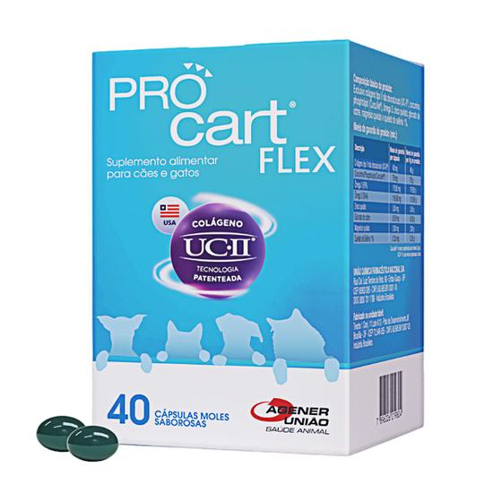 Suplemento Alimentar ProCart Flex Colágeno para Cães e Gatos - 40 ...