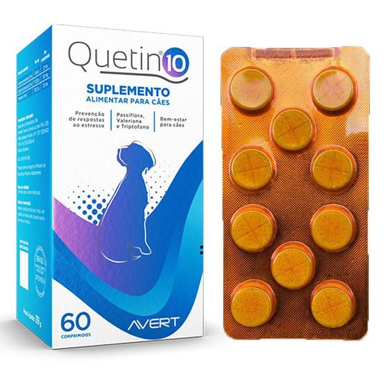 Suplemento Alimentar Quetin 10 para Cães com 60 Comprimidos Avert ...