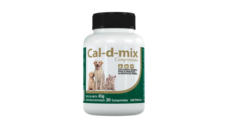 Suplemento Cal-d-mix 30 Comprimidos Vetnil Para Cães E Gatos ...