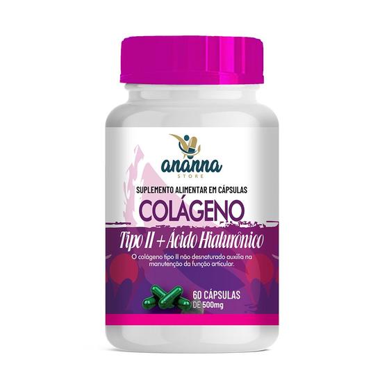 Suplemento Colágeno Tipo 2 c/ Ácido Hialurônico 60 Caps 500mg - Ananna ...