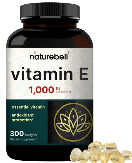 Suplemento de Vitamina E NatureBell - 1000 UI - 300 Cápsulas ...