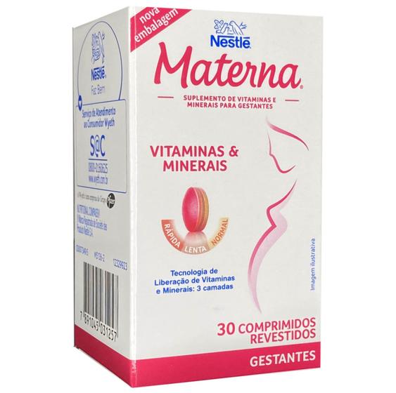 Suplemento de Vitaminas e Minerias para Gestante Nestlé Materna - Chá ...