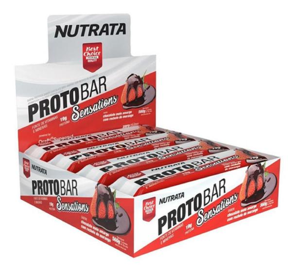 Suplemento em barra Nutrata Protobar proteínas Protobar whey 560g pacote x 8 u - Barra de ...