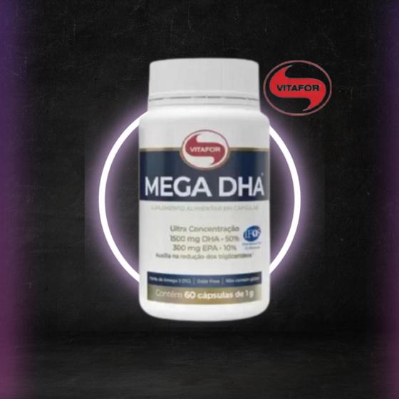 Suplemento em cápsulas Vitafor Mega DHA omega 3 dha Mega DHA sabor neutro em pote de 120g ...