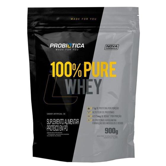 Suplemento Em Pó 100% Pure Whey Proteim 900g Cookies - Probiótica Wey Protein - Whey Protein ...