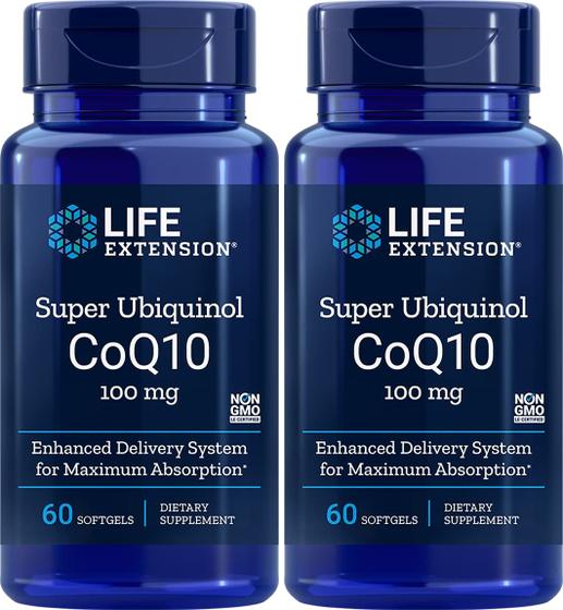 Suplemento Life Extension Super Ubiquinol CoQ10 100mg - 120 Cápsulas (2 ...