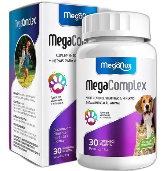 Suplemento Mega-Complex Vitaminas E Minerais 30Comp Cães E - Meganux - Vitaminas e Suplementos ...
